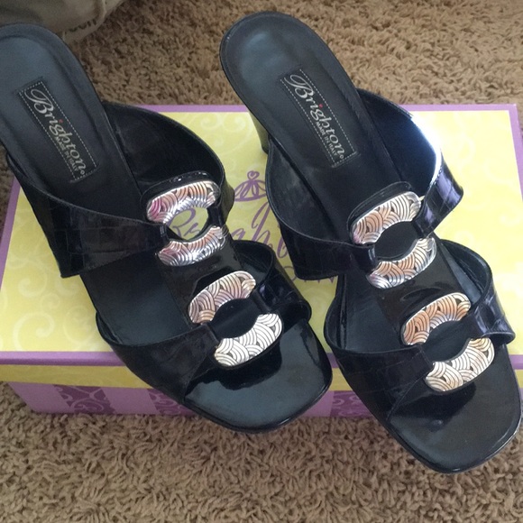 Brighton | Shoes | Brighton Black Ritz Croc Sandal Size 85 | Poshmark